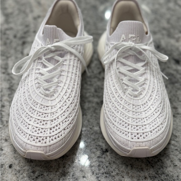APL | Shoes | Apl White Sneakers With Knit Design And Lowtop Silhouette ...